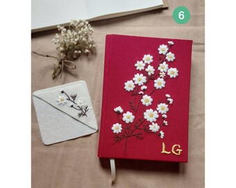 Custom Hand Embroidered Notebook, Handmade Fabric Notebook, Custom ...