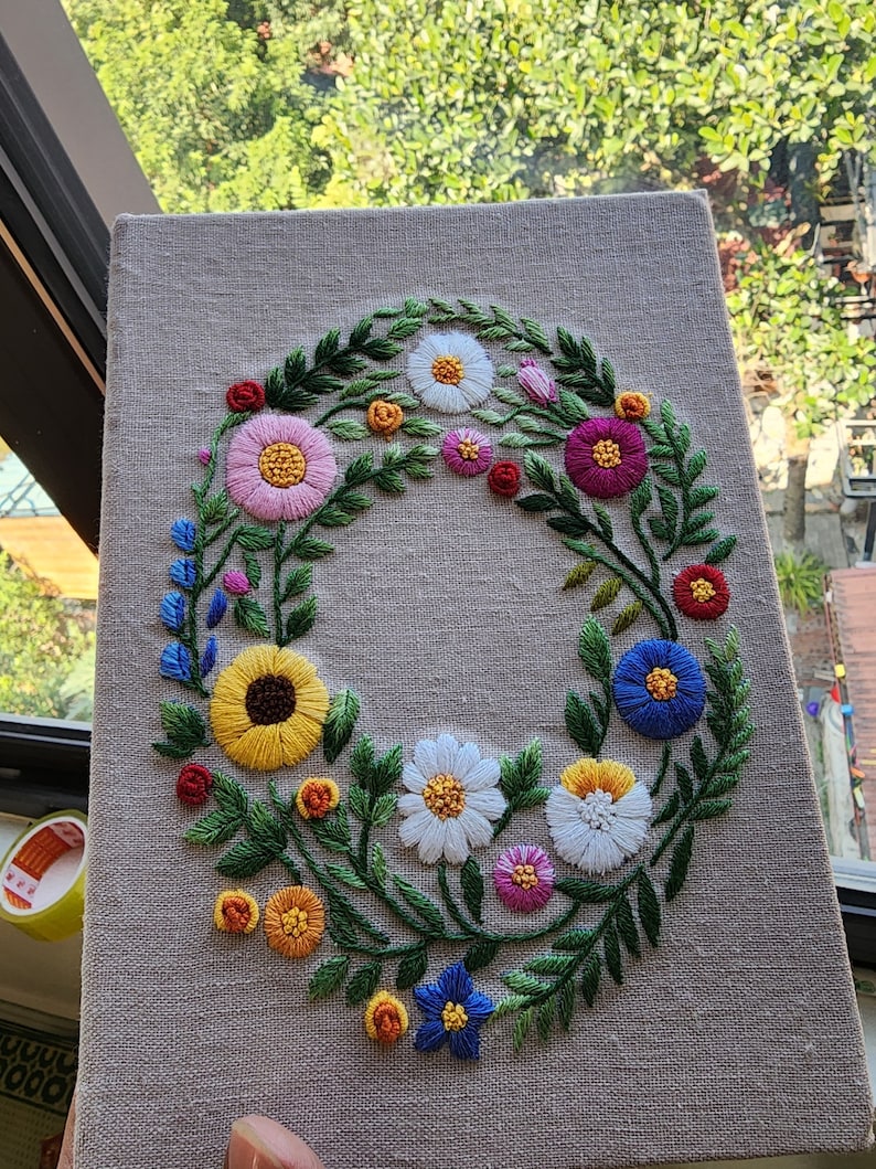 Custom Hand Embroidered Notebook, Handmade Fabric Notebook, Custom ...