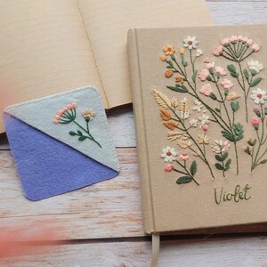 Custom Hand Embroidered Notebook, Handmade Fabric Notebook, Custom ...