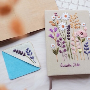 Custom Hand Embroidered Notebook, Handmade Fabric Notebook, Custom ...