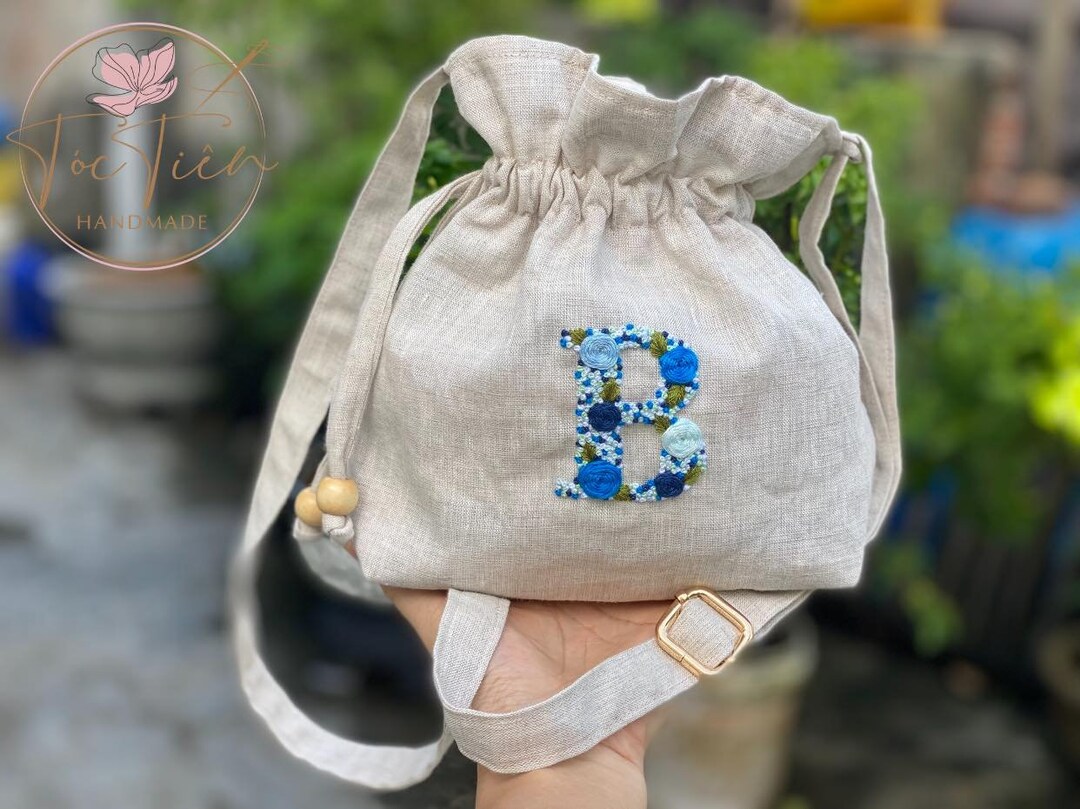 Mini Linen Pouch Bag | Embroidery Option - Etsy