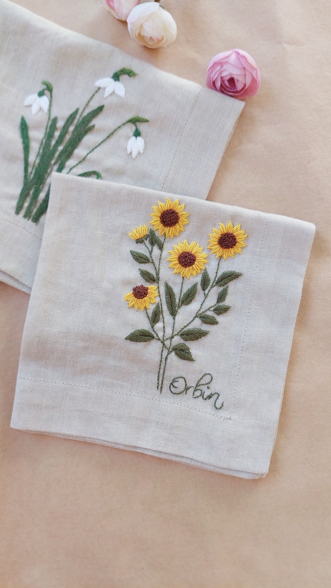 Custom Embroidered Handkerchiefs, Personalized Linen Embroidered ...