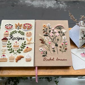 Custom Hand Embroidered Notebook, Handmade Fabric Notebook, Custom ...