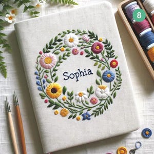 Custom Hand Embroidered Notebook, Handmade Fabric Notebook, Custom ...