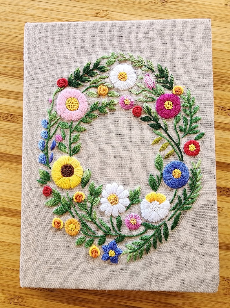 Custom Hand Embroidered Notebook, Handmade Fabric Notebook, Custom ...