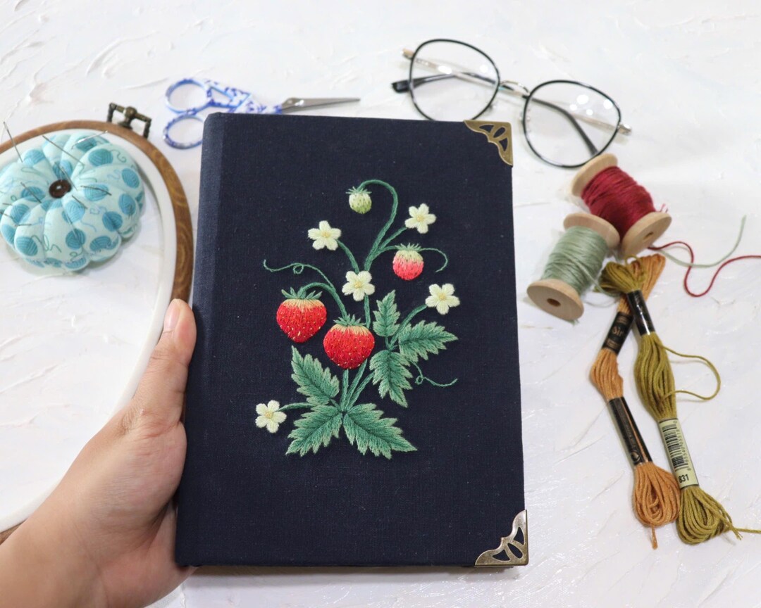 Custom Hand Embroidered Notebook, Handmade Fabric Notebook, Custom ...