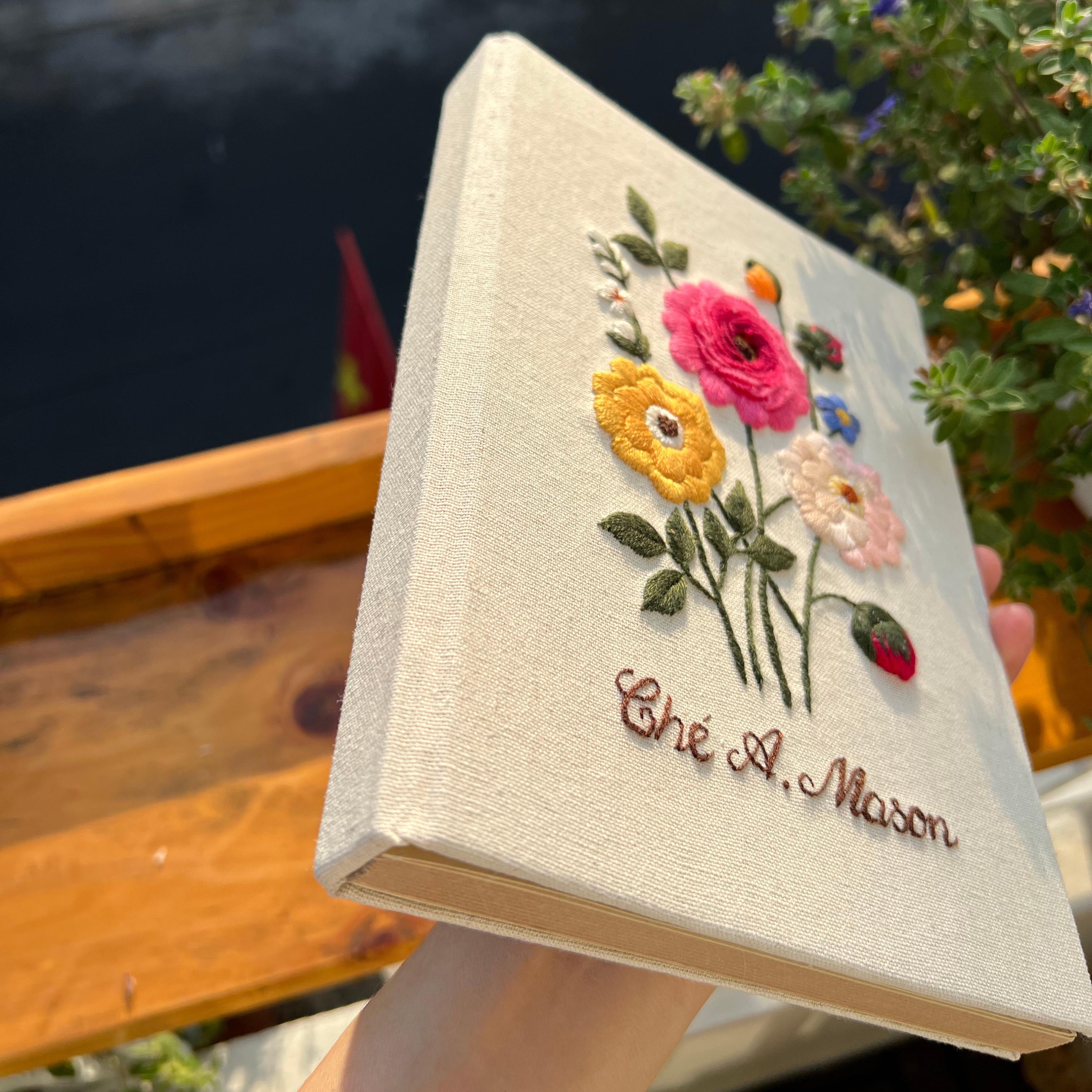 Custom Hand Embroidered Notebook, Handmade Fabric Notebook, Custom ...