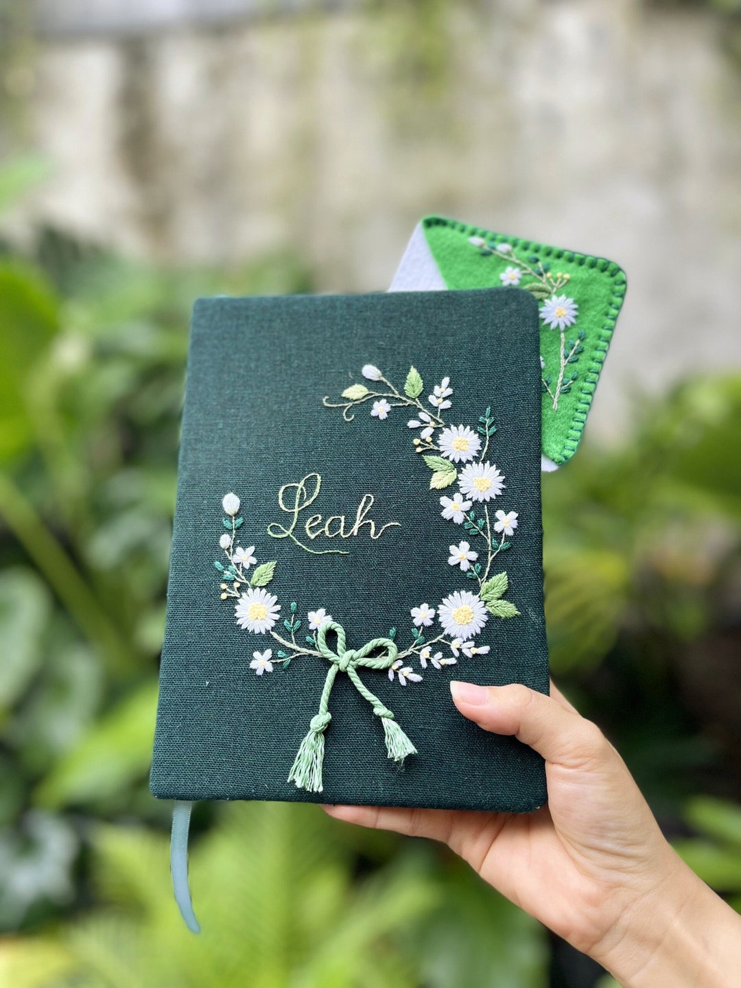 Custom Hand Embroidered Notebook, Handmade Fabric Notebook, Custom ...