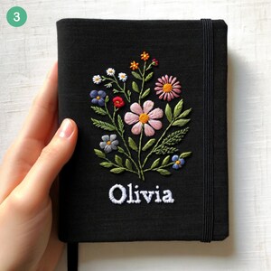 Custom Hand Embroidered Notebook, Handmade Fabric Notebook, Custom ...
