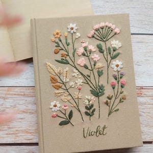 Custom Hand Embroidered Notebook, Handmade Fabric Notebook, Custom ...