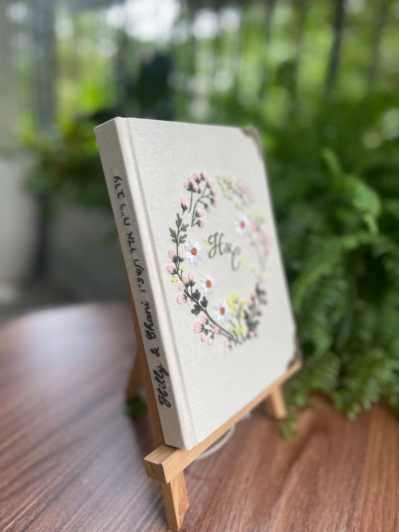 Custom Hand Embroidered Notebook, Handmade Fabric Notebook, Custom ...