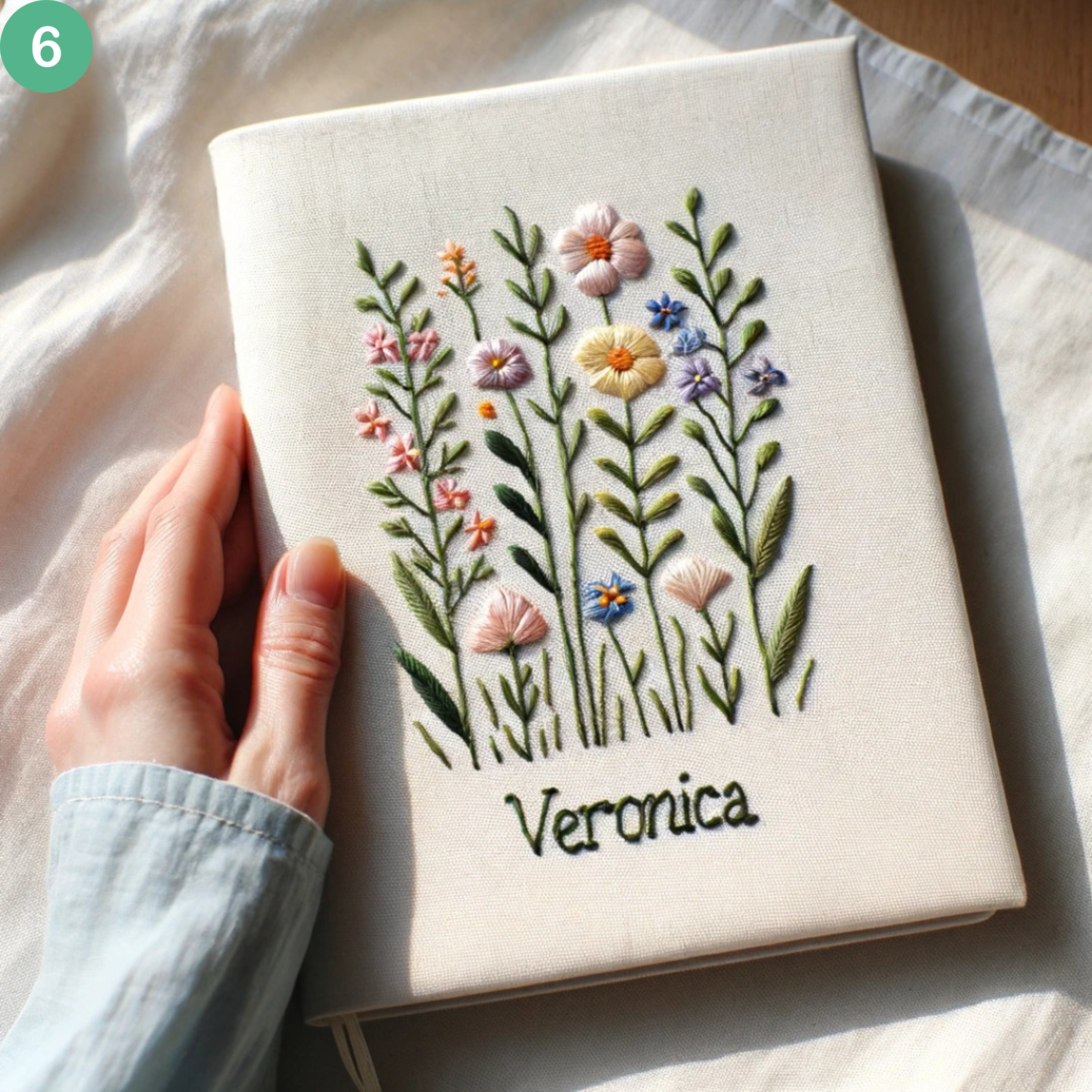 Custom Hand Embroidered Notebook, Handmade Fabric Notebook, Custom ...