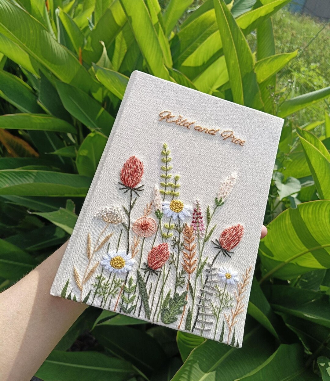 Custom Hand Embroidered Notebook, Handmade Fabric Notebook, Custom ...