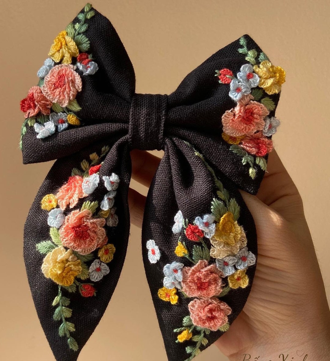 Linen Hair Bow for Girls, Hair Bow Clips, Elastic Hair Bow Tie, Hair ...