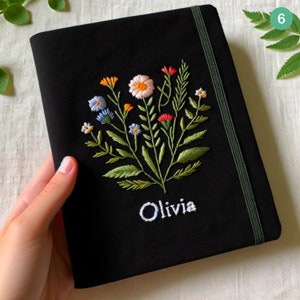 Custom Hand Embroidered Notebook, Handmade Fabric Notebook, Custom ...