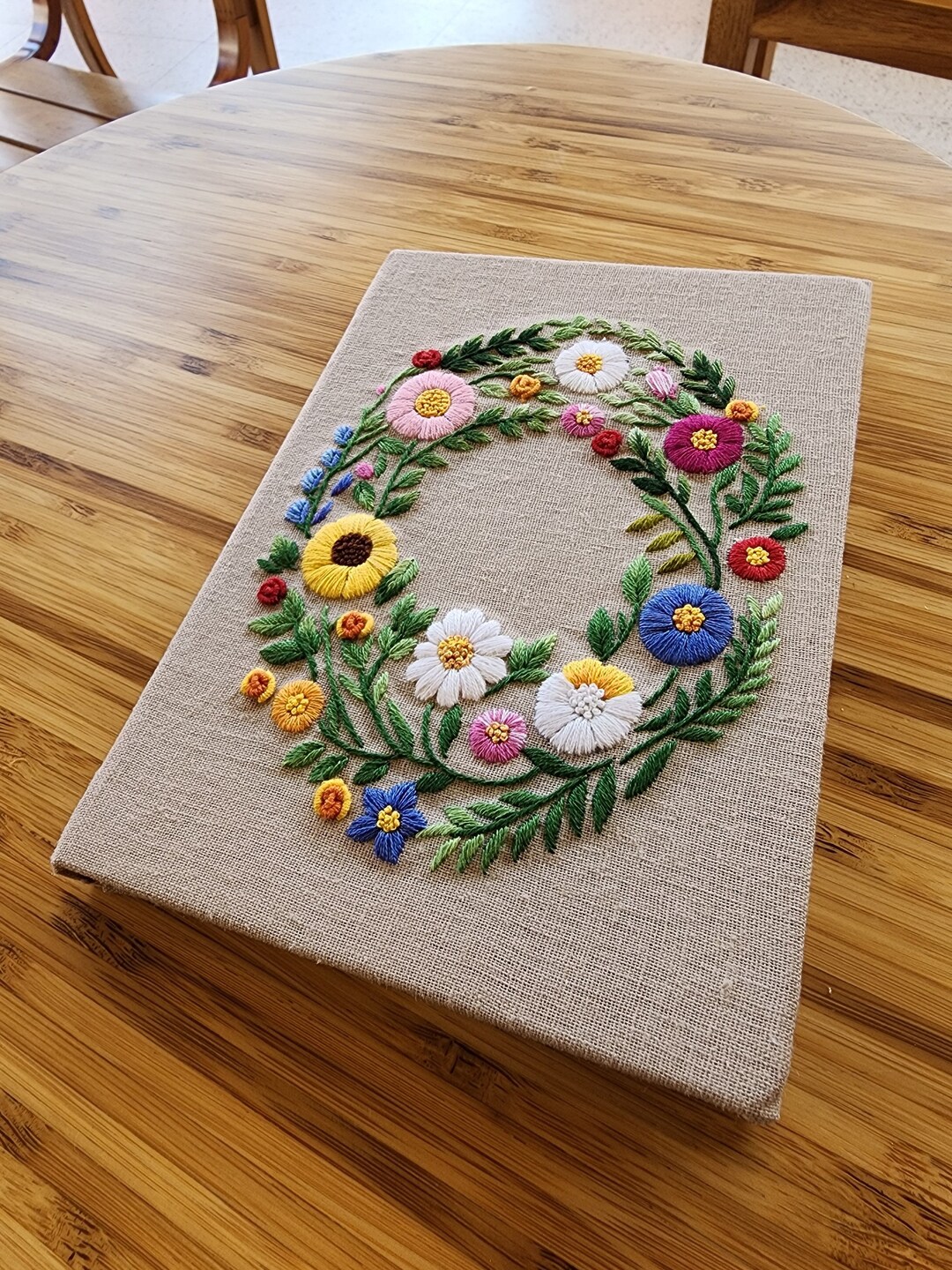 Custom Hand Embroidered Notebook, Handmade Fabric Notebook, Custom ...