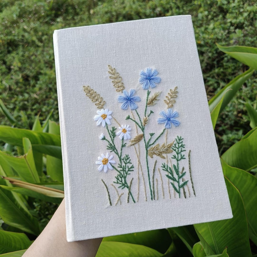 Custom Hand Embroidered Notebook, Handmade Fabric Notebook, Custom ...