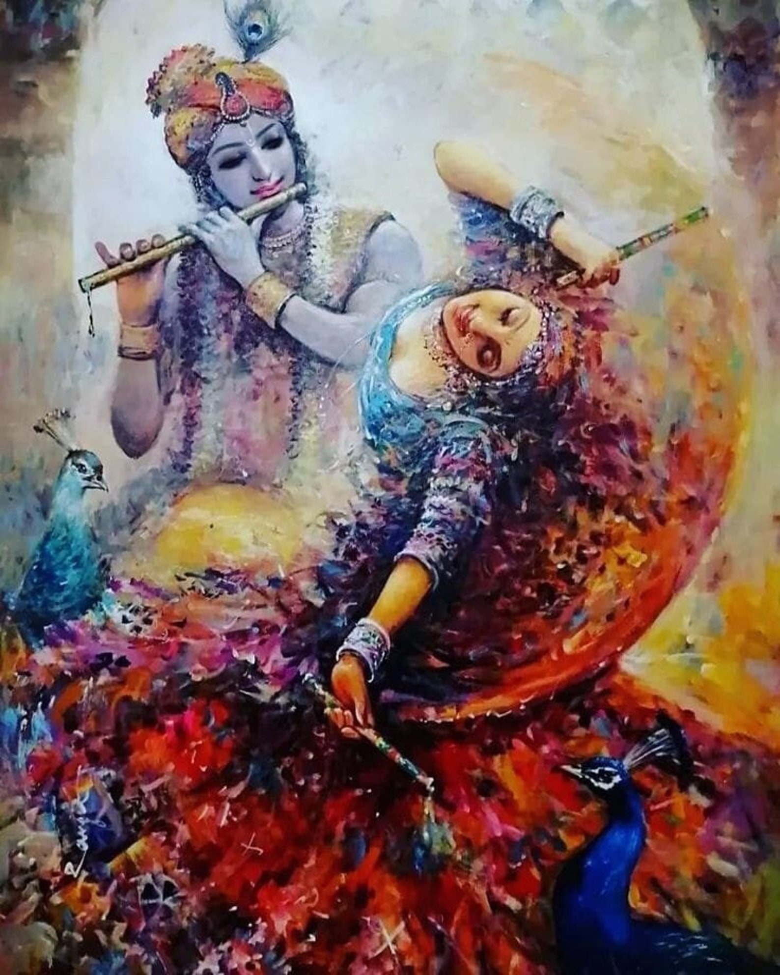 Tulip N Turtle Dandia Krishna Radha DIY Acrylic Painting by Numbers Kit ...