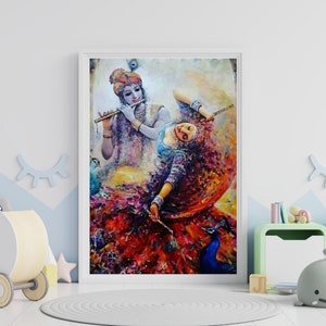 Tulip N Turtle Dandia Krishna Radha DIY Acrylic Painting by Numbers Kit ...