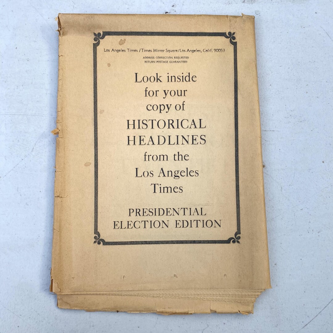 HISTORICAL HEADLINES Famous Front Pages From the Los Angeles Times 20th ...
