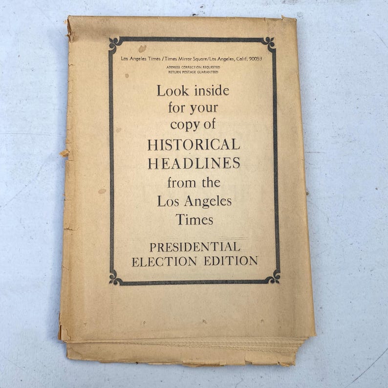 HISTORICAL HEADLINES Famous Front Pages From the Los Angeles Times 20th ...