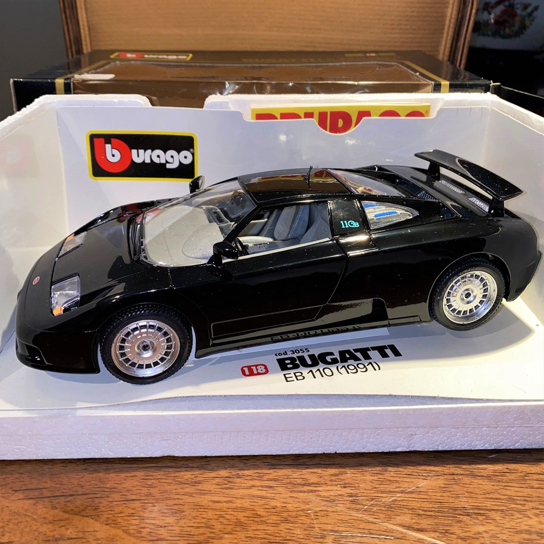 Bburago Bugatti EB 110 1991 Black Die Cast Metal Model Car 1/18 Scale ...