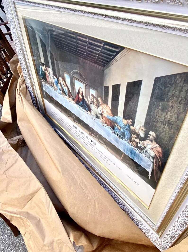 The Last Supper” by Leonardo Da Vinci With Gold Color Frame Art Replica ...