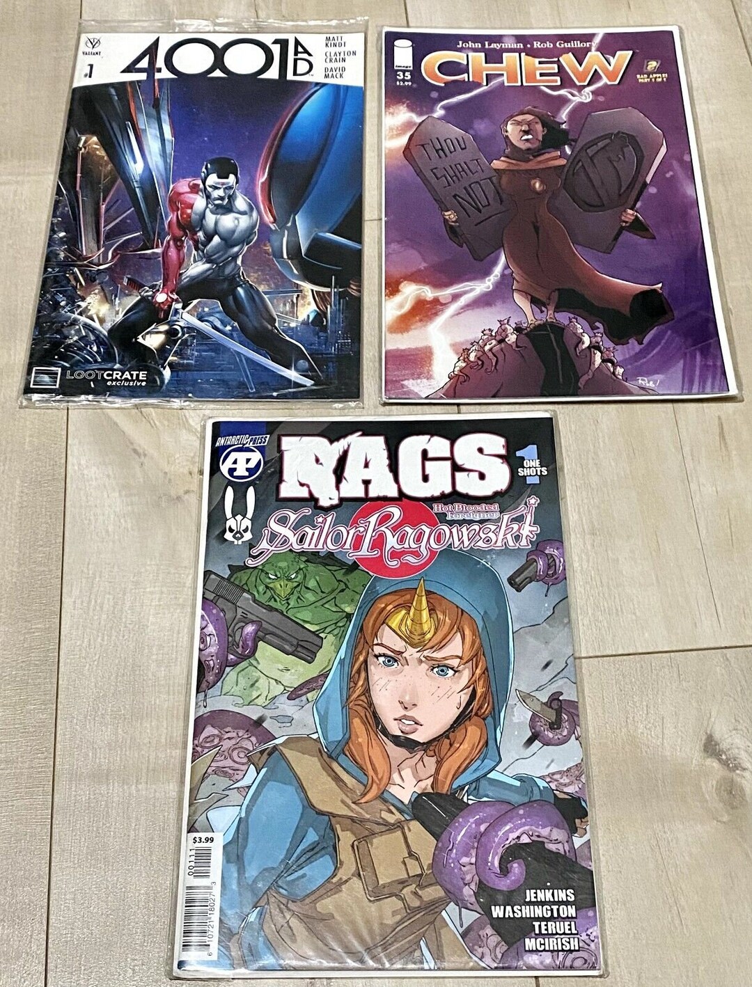 NISP Comics Lot of 3 4001 Ad, Chew, Rags Sailor Ragowski - Etsy