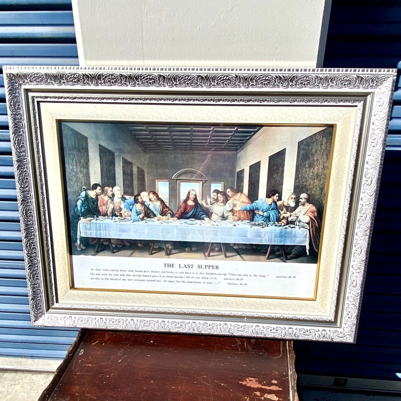 The Last Supper” by Leonardo Da Vinci With Gold Color Frame Art Replica ...