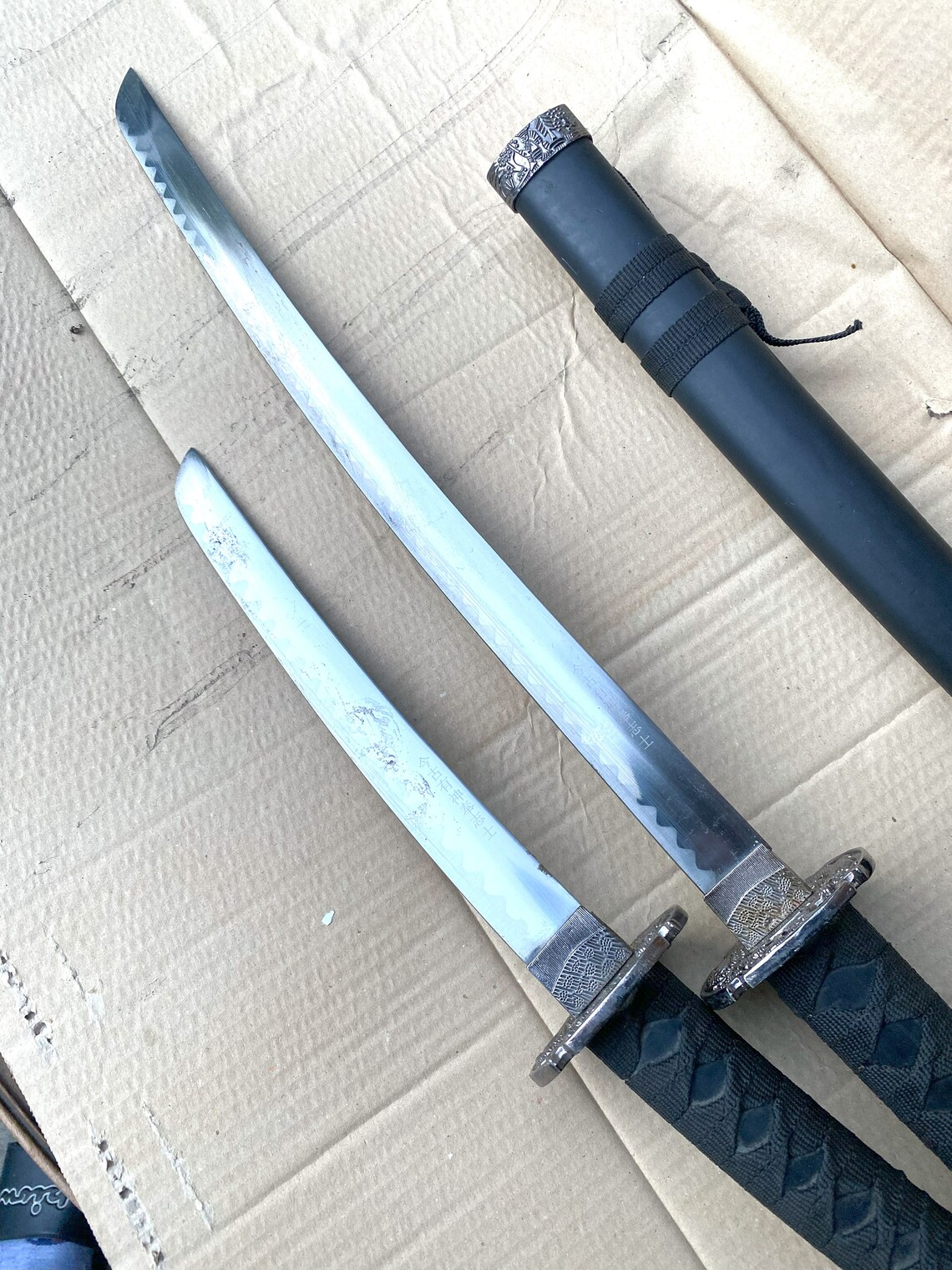 Samurai Ninja Bushido Katana Swords W/ Scabbards 21 & 30 LOT OF 2 - Etsy