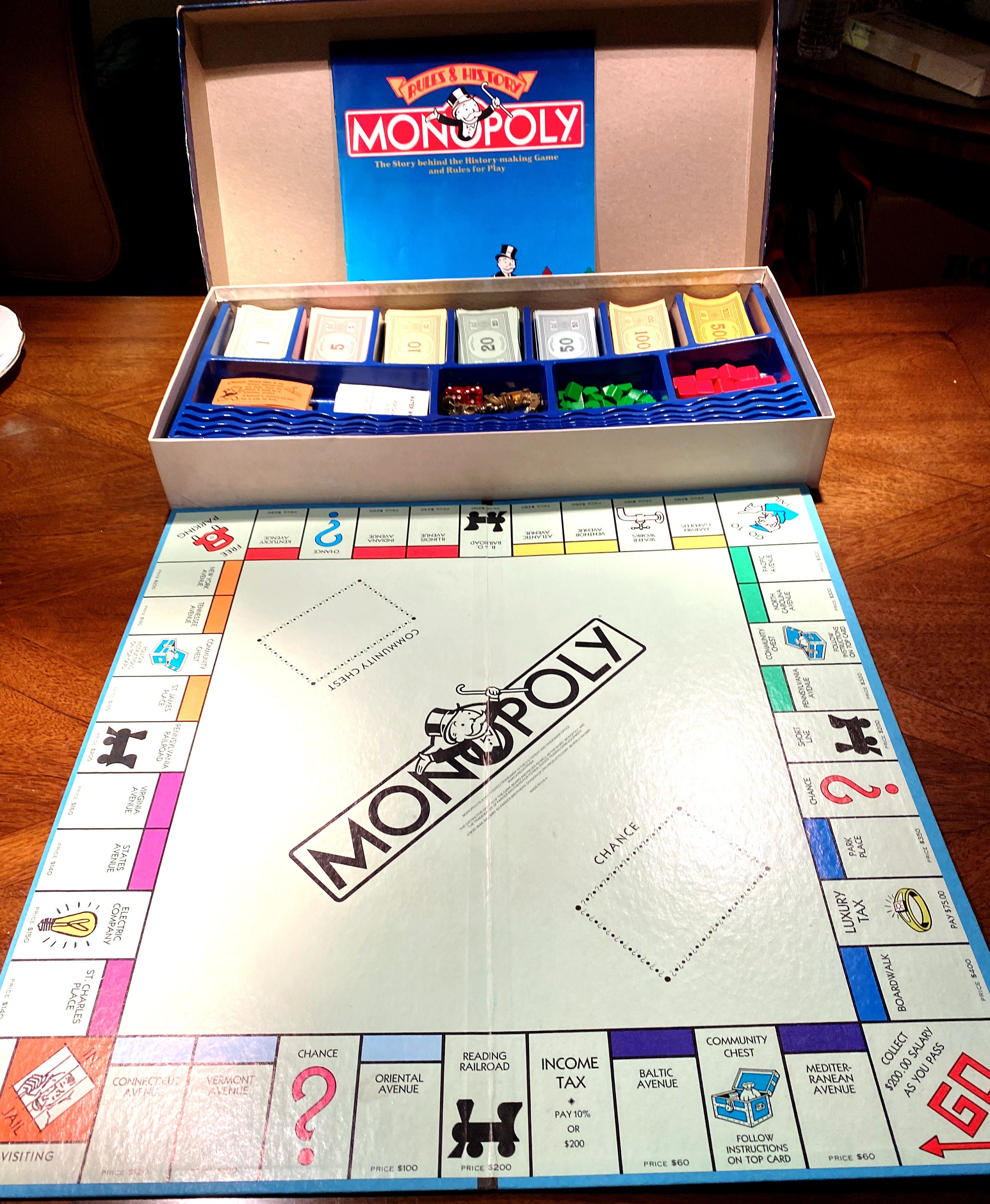 Vtg Parker Bros. Monopoly Deluxe Board Game Anniversary Edition #0007 ...