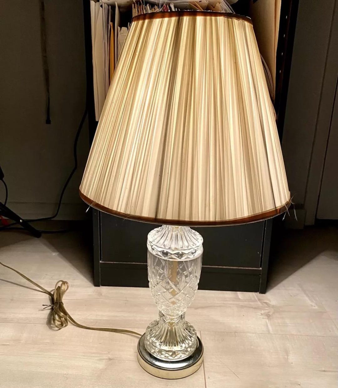 Crystal Glass Table Lamp 21” Tall - Etsy
