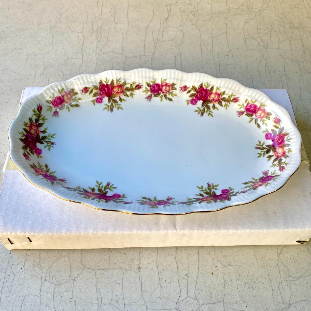 Vintage Walbrzych Poland Porcelain China Oval Serving Platter 11” X 6.5 ...