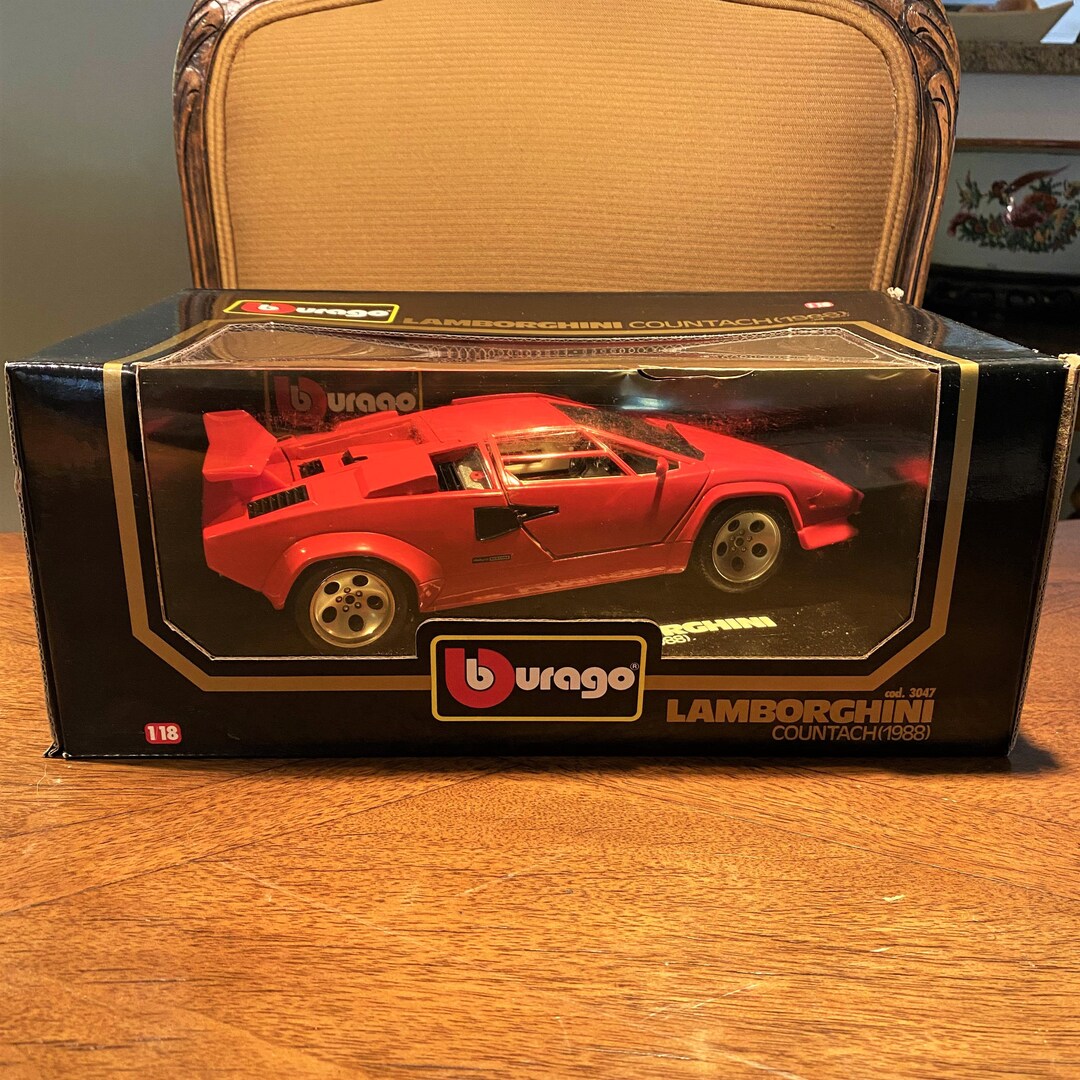 Bburago Lamborghini Countach 1988 Red Die Cast Metal Model Car 1/18 ...