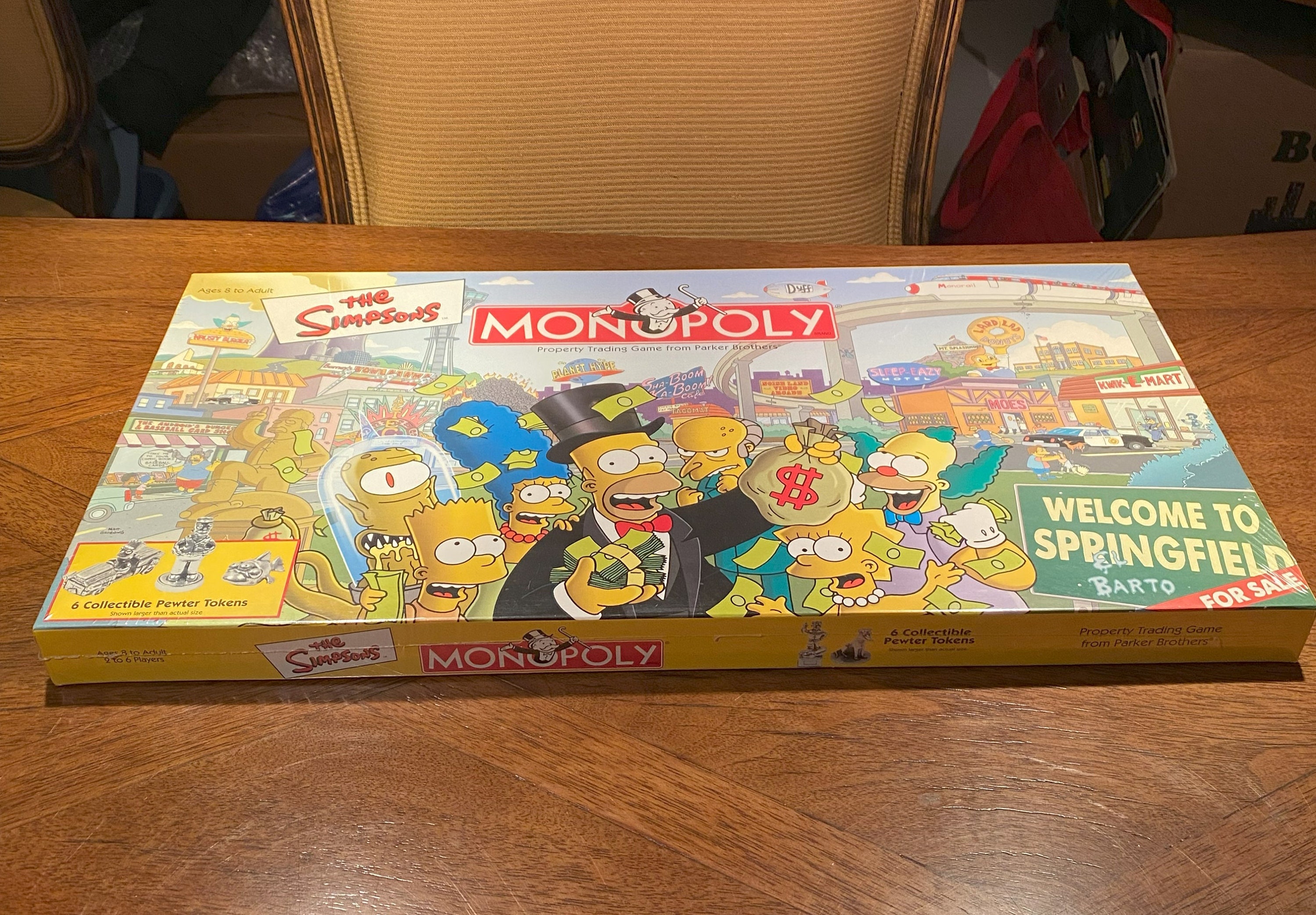 Vtg the Simpsons Monopoly Board Game With 6 Collectible Pewter Tokens ...
