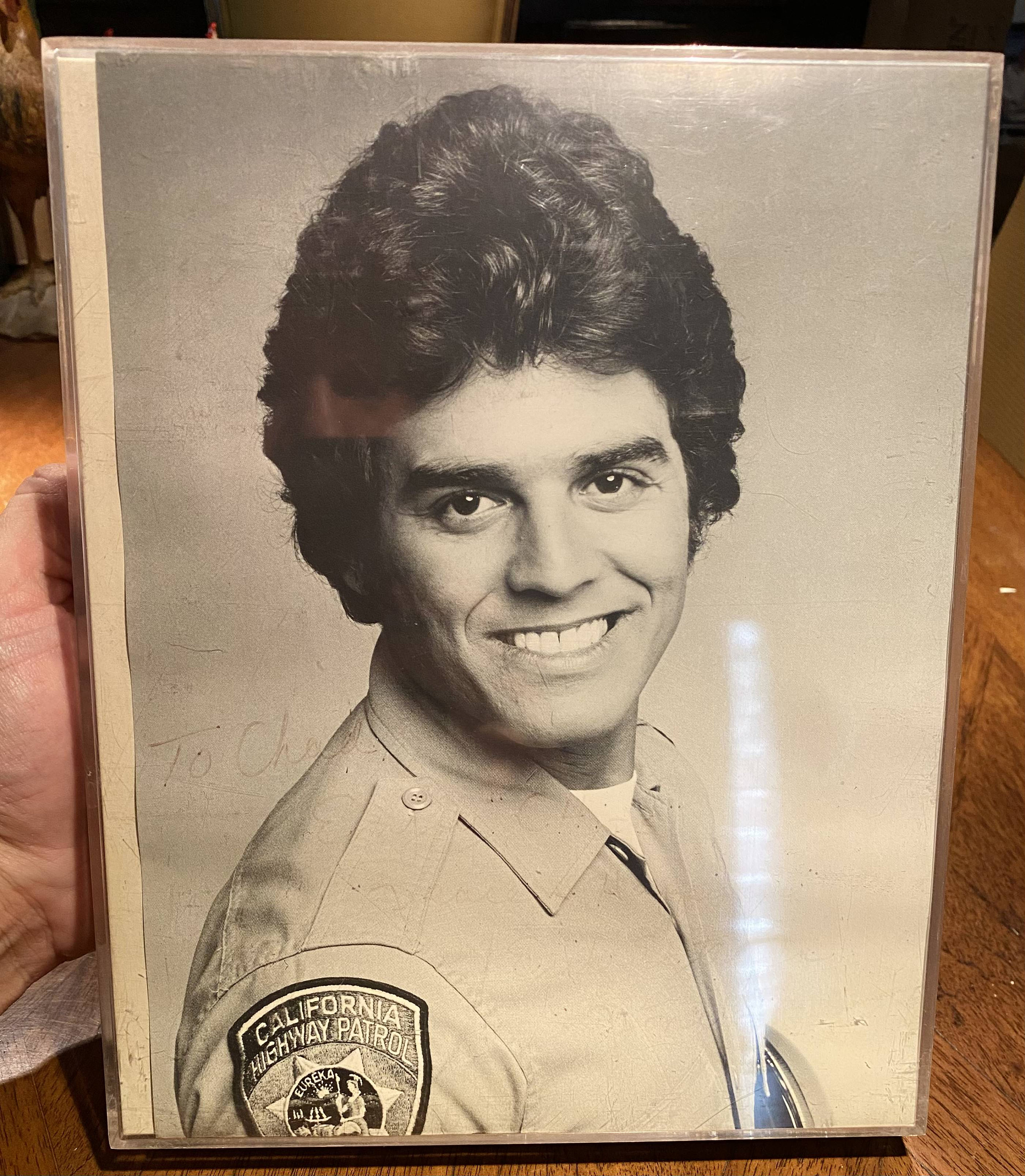 Vtg Erik Estrada CHIPS 10” X 8” Framed Autographed Headshot ‘to Chad ...
