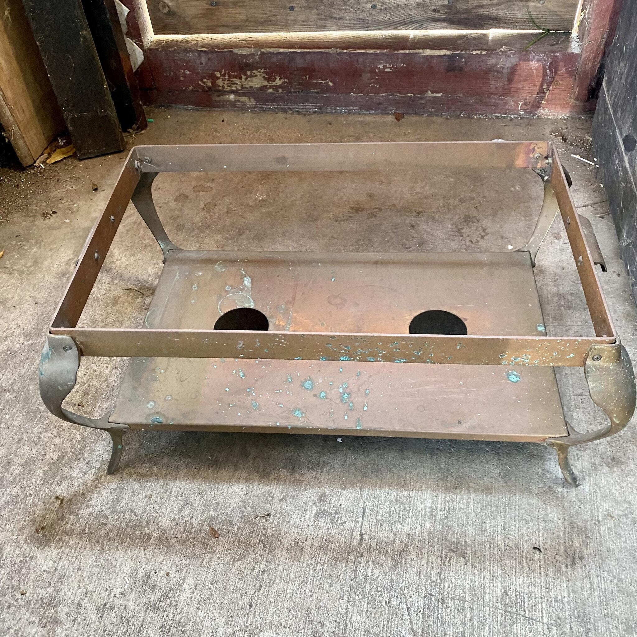 Vintage Rare Waldow N.Y. Hammered Copper Brass Chafing Warmer—frame ...