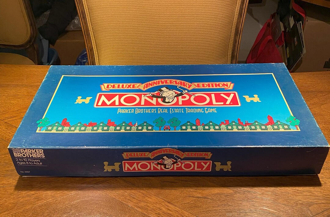 Vtg Parker Bros. Monopoly Deluxe Board Game Anniversary Edition #0007 ...