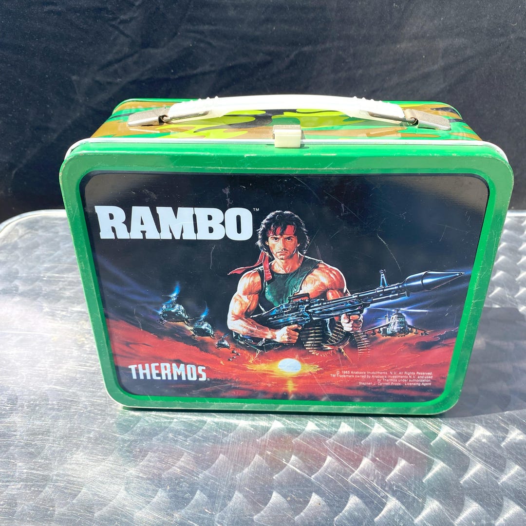 Vintage 1985 Rambo Metal Lunch Box by Thermos Anabasis Stephen J ...