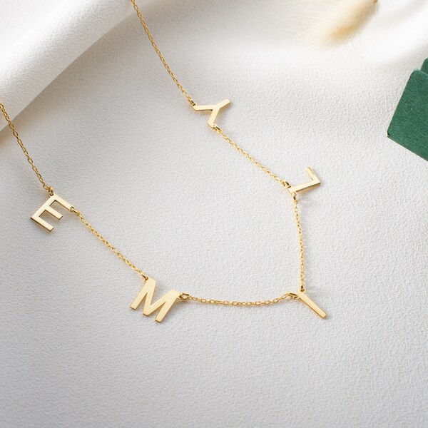 Dangle Letter Necklace - Etsy