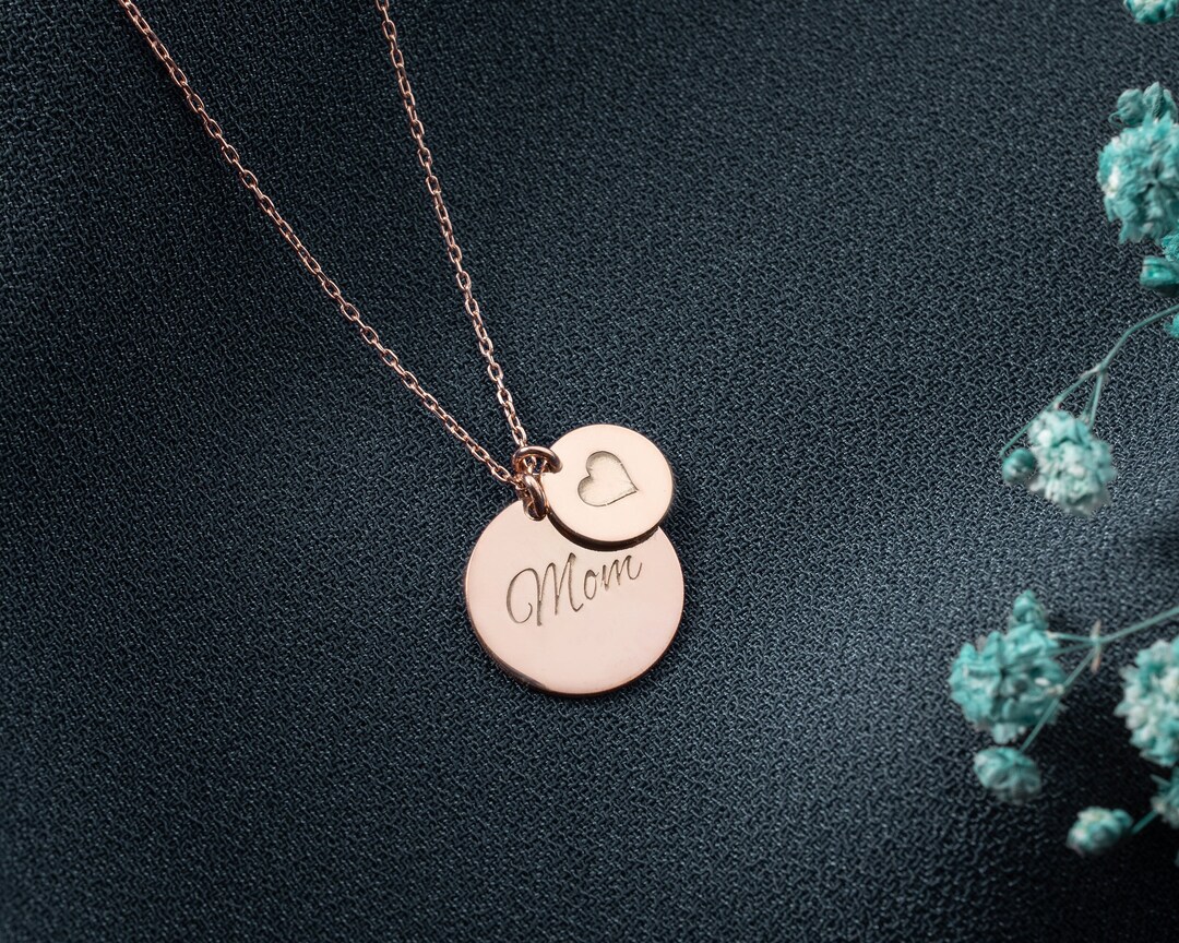 Multi Initials Disc Necklace, Engraved Date Necklace, Name Necklace ...
