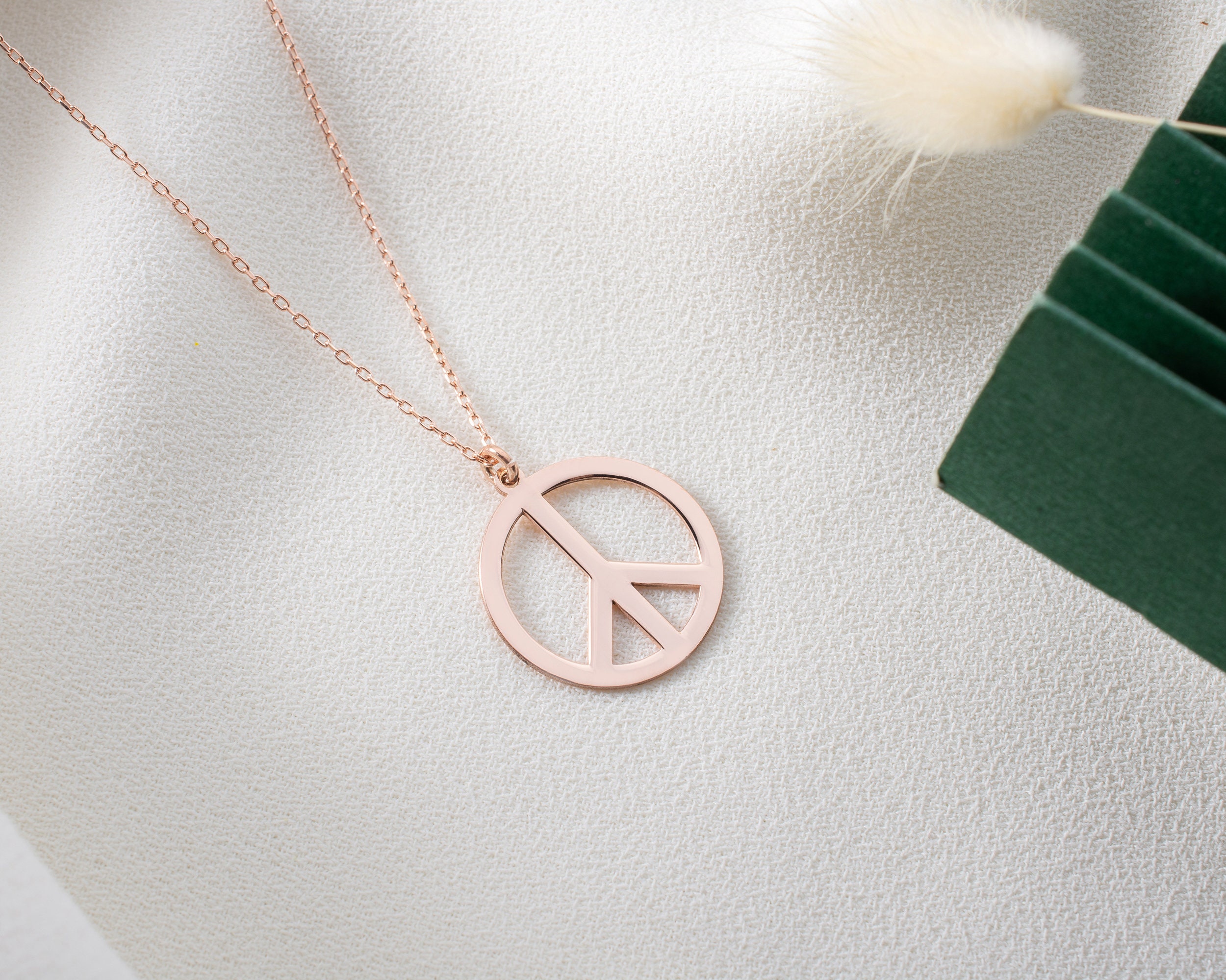 Peace Choker Necklace, Dainty Peace Sign Necklace, Peace Charm Necklace ...