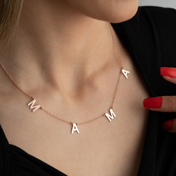 Dangle Letter Necklace - Etsy