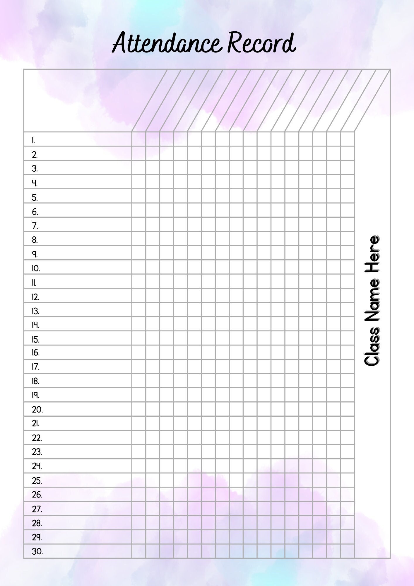 Attendance Record - Etsy