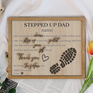 2-layered Stepped up Dad Wooden Plaque, Custom Step Dad Fathers Day ...