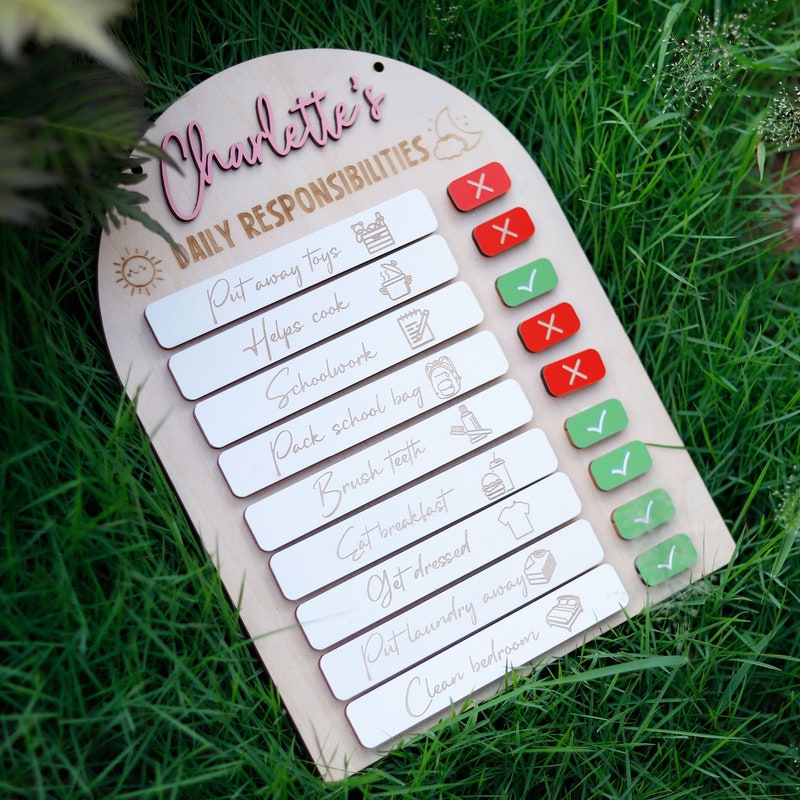 Wooden Kids Schedule - Etsy