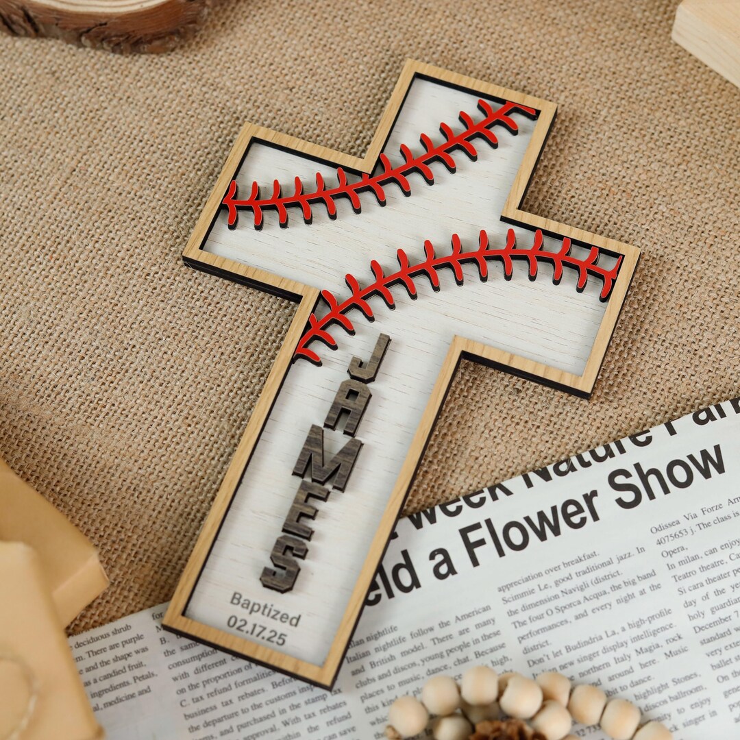 Personalized Baseball Cross, Boys Baptism Gift, Christening Gift, Gift ...