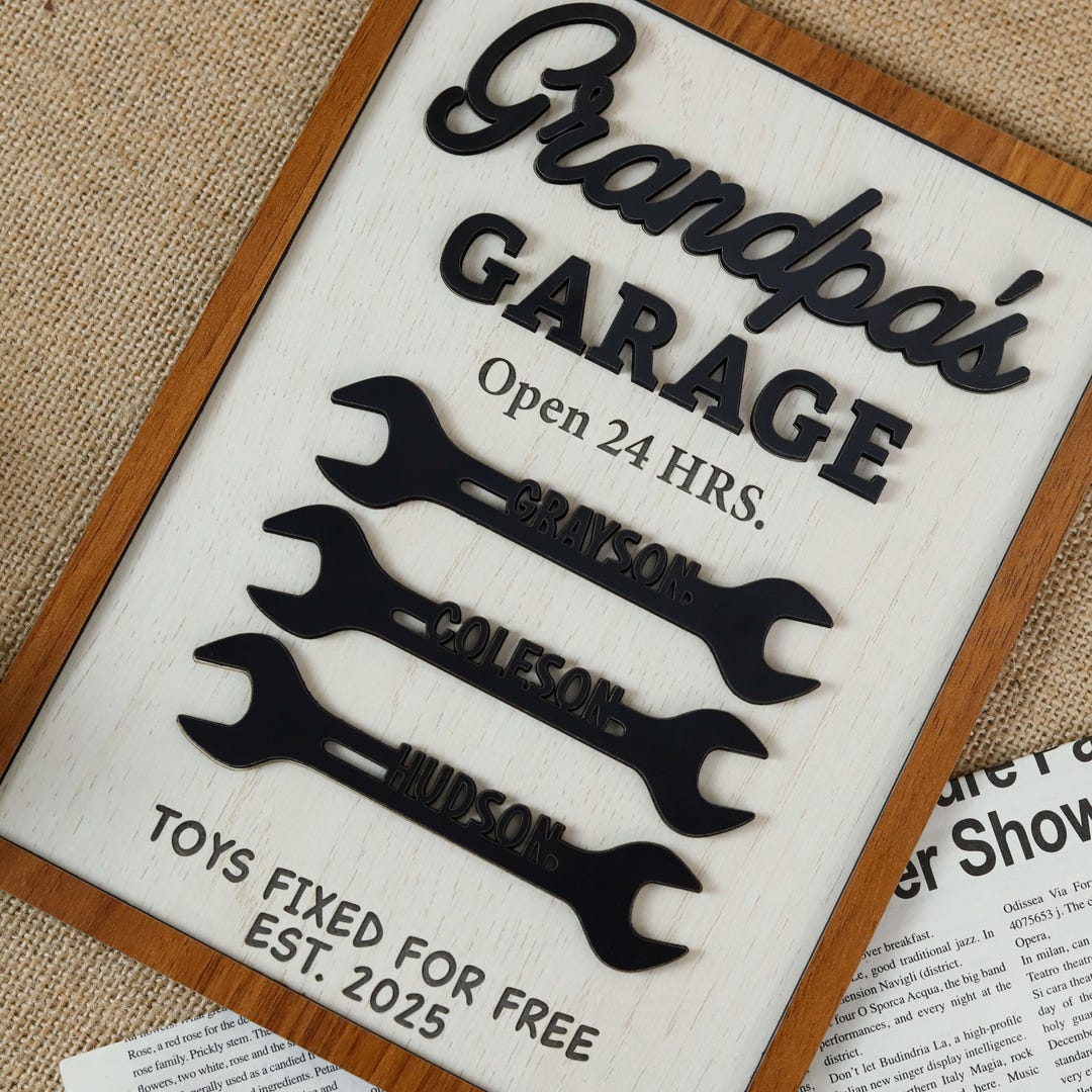 Personalized Garage Sign, Wooden Workshop Sign, Custom Name Garage ...
