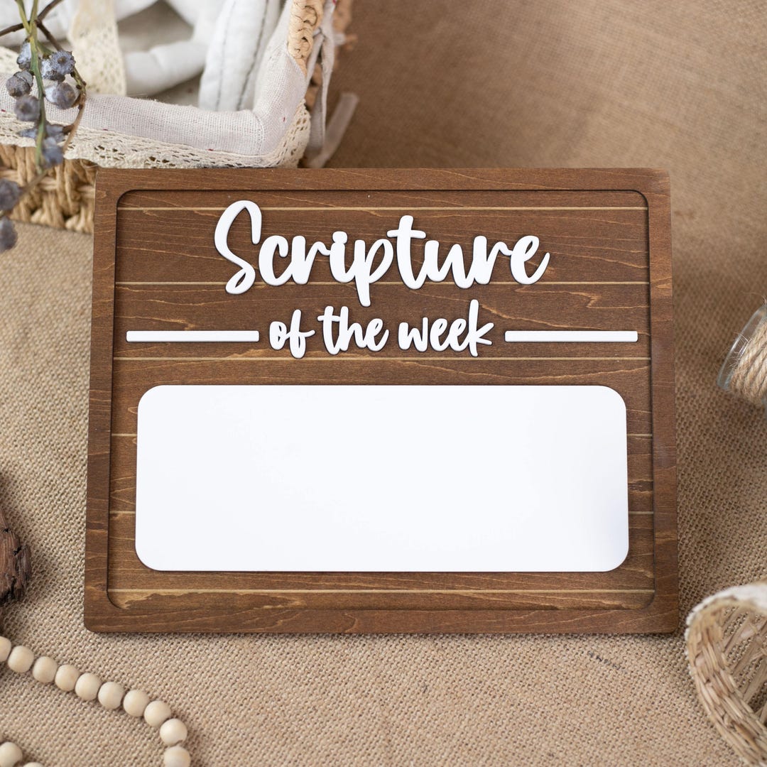 Dry Erase Scripture of Week Wooden Sign, Scripture 3D Wood Plaque ...