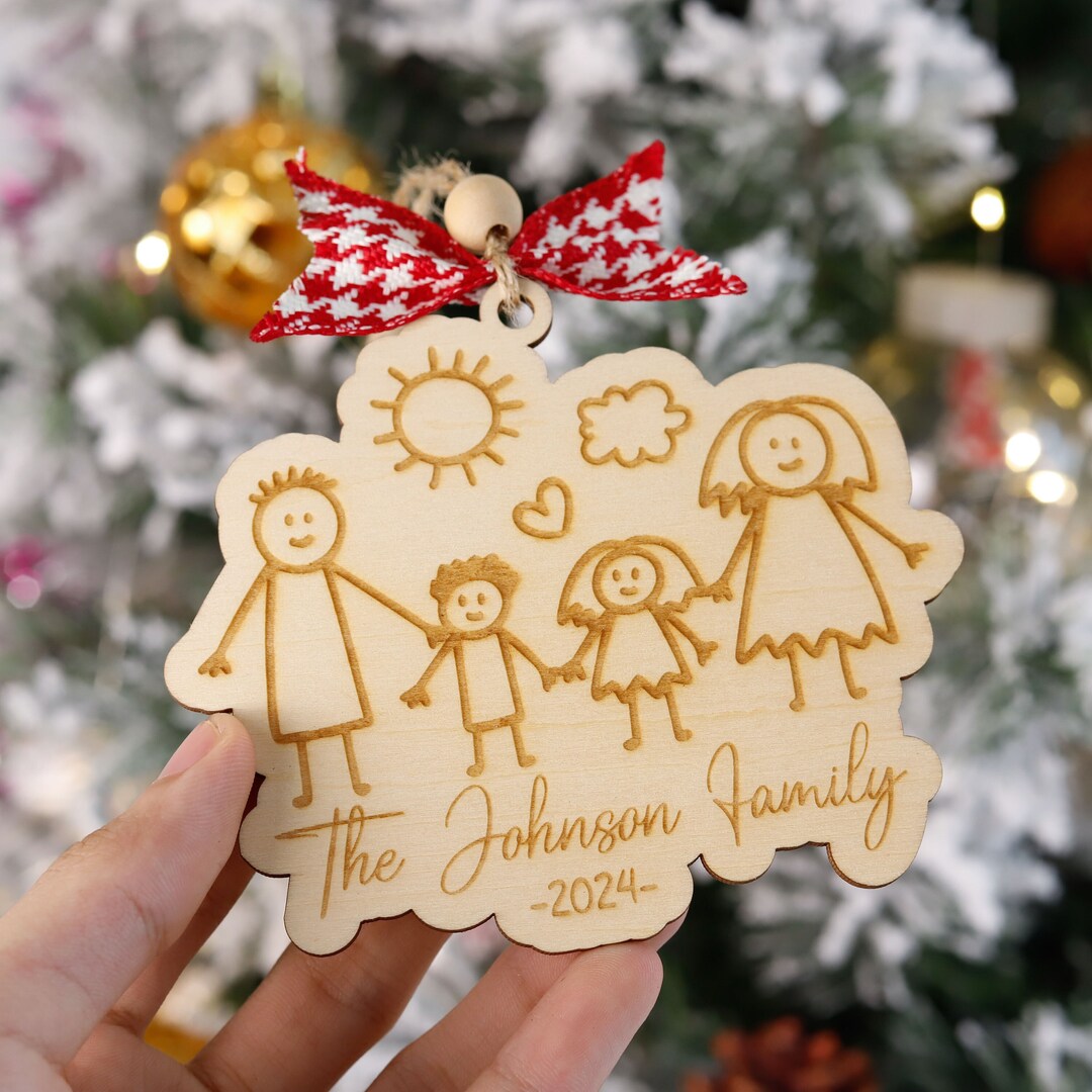 Kids Hand-drawn Family Portrait Keepsake, Actual Drawing, Kid Doodle ...